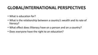 GLOBAL PERSPECTIVE CAMBRIDGE IGCSE: EDUCATION FOR ALL | PPTX