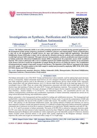Investigations on Synthesis, Purification and Characterization of ...