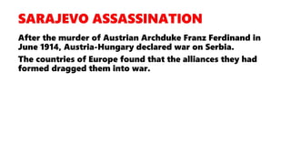 HISTORY YEAR 10: THE COURSE OF WORLD WAR 1 | PPTX