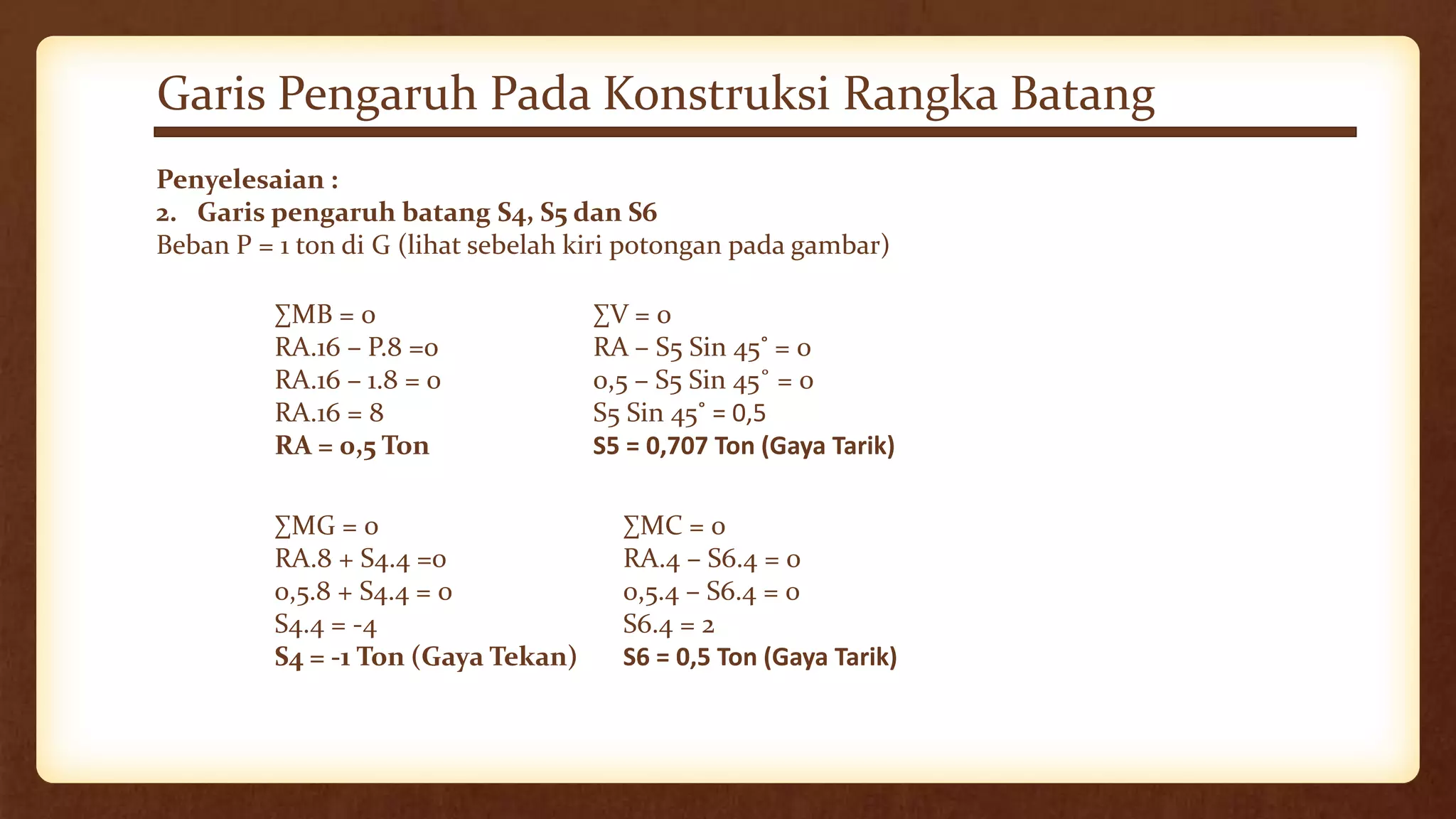 METODE GARIS PENGARUH STRUKTUR RANGKA BATANG(1) | PPTX