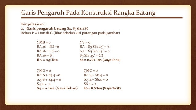 METODE GARIS PENGARUH STRUKTUR RANGKA BATANG(1) | PPTX