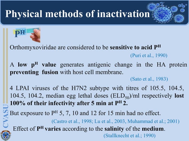 Inactivation of Avian Influenza Viruses by Chemical Agents and Physical ...