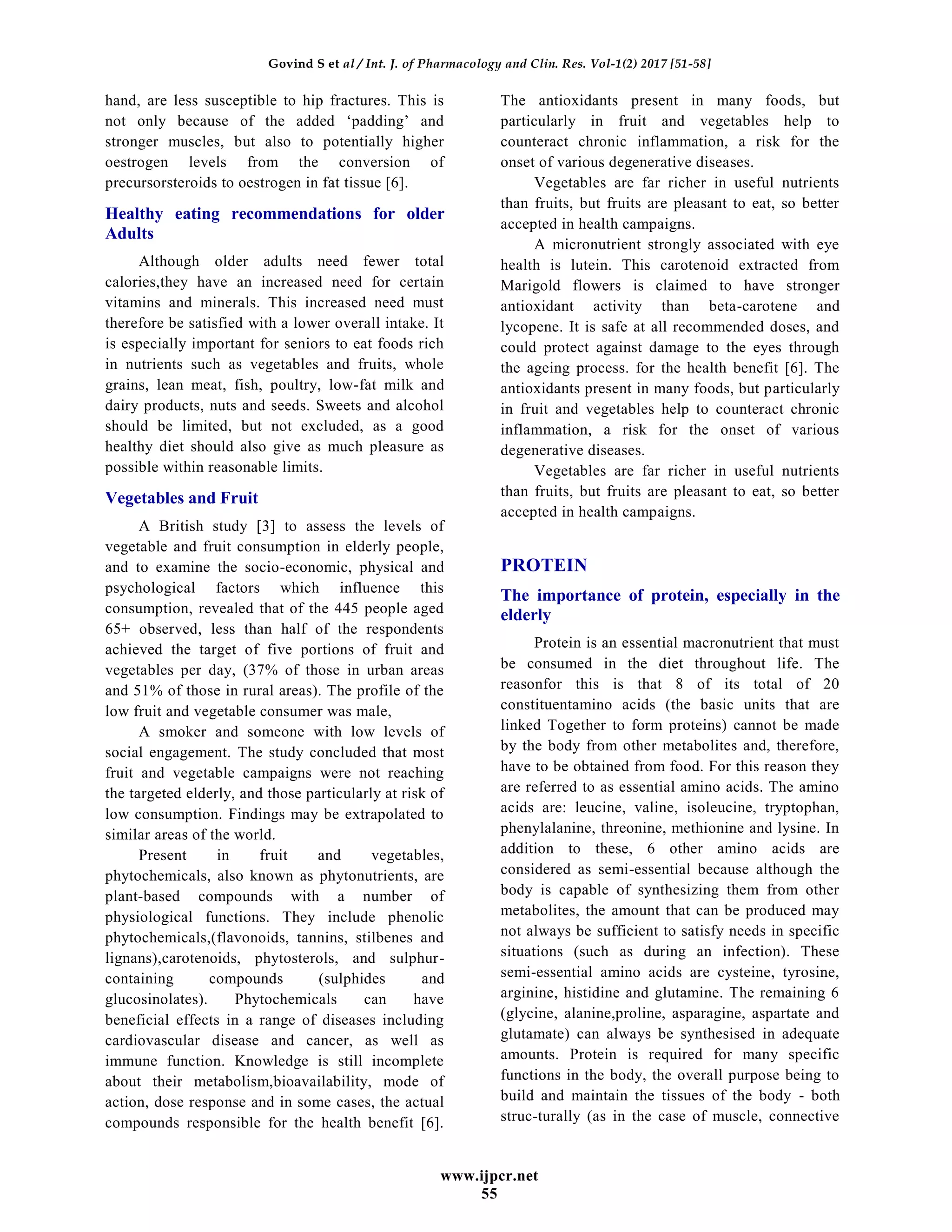 Geriatric nutrition- nutrition for optimal health, energy, and ...