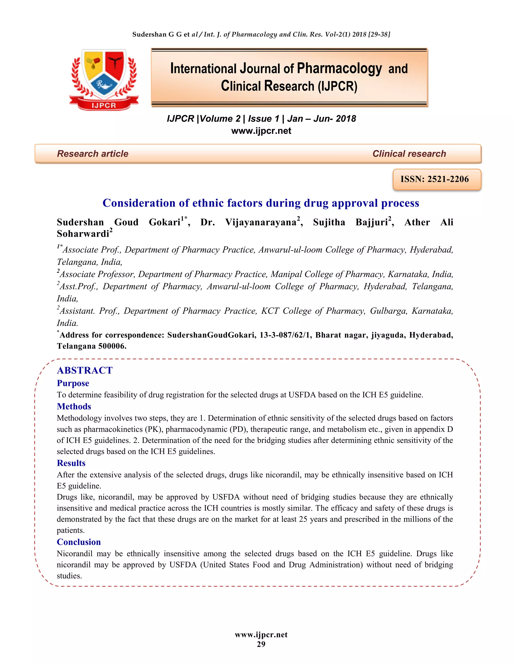 Consideration of ethnic factors during drug approval process | PDF