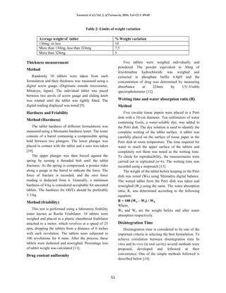 Formulation and in vitro evaluation of fast melting tablets of ...