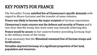 HISTORY IGCSE CONTENT - 20TH CENTURY OPTION - FAIRNESS OF THE TREATIES ...