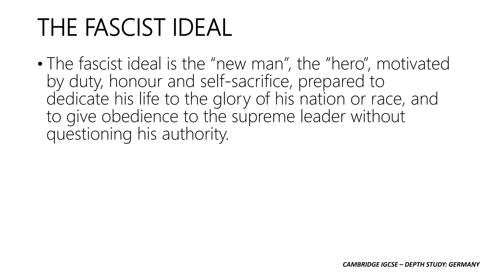 HISTORY IGCSE CONTENT - 20TH CENTURY OPTION - DEPTH STUDY GERMANY ...