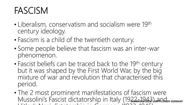 HISTORY IGCSE CONTENT - 20TH CENTURY OPTION - DEPTH STUDY GERMANY ...