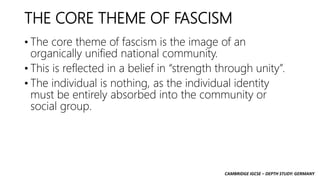 HISTORY IGCSE CONTENT - 20TH CENTURY OPTION - DEPTH STUDY GERMANY ...