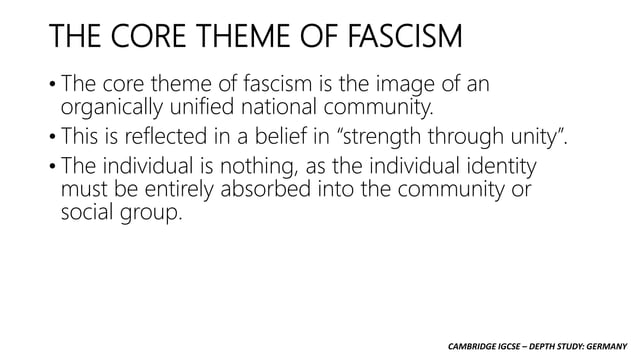 HISTORY IGCSE CONTENT - 20TH CENTURY OPTION - DEPTH STUDY GERMANY ...