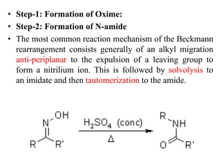 Beckmann rearrangement- Organic and Heterocyclic chemistry- As per PCI ...
