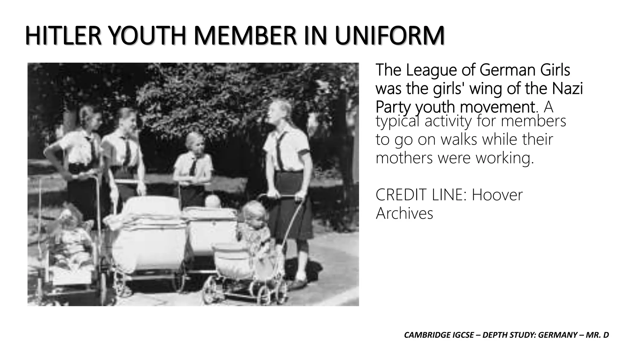 HISTORY IGCSE CONTENT - 20TH CENTURY OPTION - DEPTH STUDY GERMANY: THE ...