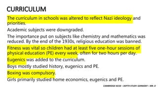 HISTORY IGCSE CONTENT - 20TH CENTURY OPTION - DEPTH STUDY GERMANY: THE ...