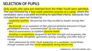 HISTORY IGCSE CONTENT - 20TH CENTURY OPTION - DEPTH STUDY GERMANY: THE ...