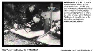 HISTORY IGCSE CONTENT - 20TH CENTURY OPTION - DEPTH STUDY GERMANY: THE ...