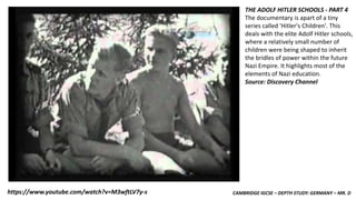 HISTORY IGCSE CONTENT - 20TH CENTURY OPTION - DEPTH STUDY GERMANY: THE ...