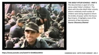 HISTORY IGCSE CONTENT - 20TH CENTURY OPTION - DEPTH STUDY GERMANY: THE ...