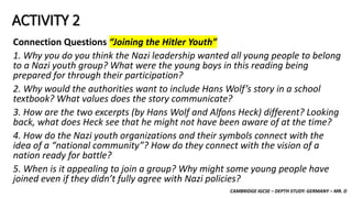 HISTORY IGCSE CONTENT - 20TH CENTURY OPTION - DEPTH STUDY GERMANY: THE ...