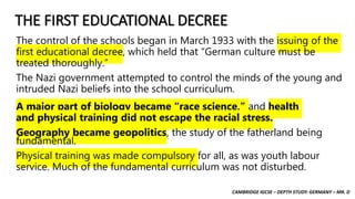 HISTORY IGCSE CONTENT - 20TH CENTURY OPTION - DEPTH STUDY GERMANY: THE ...