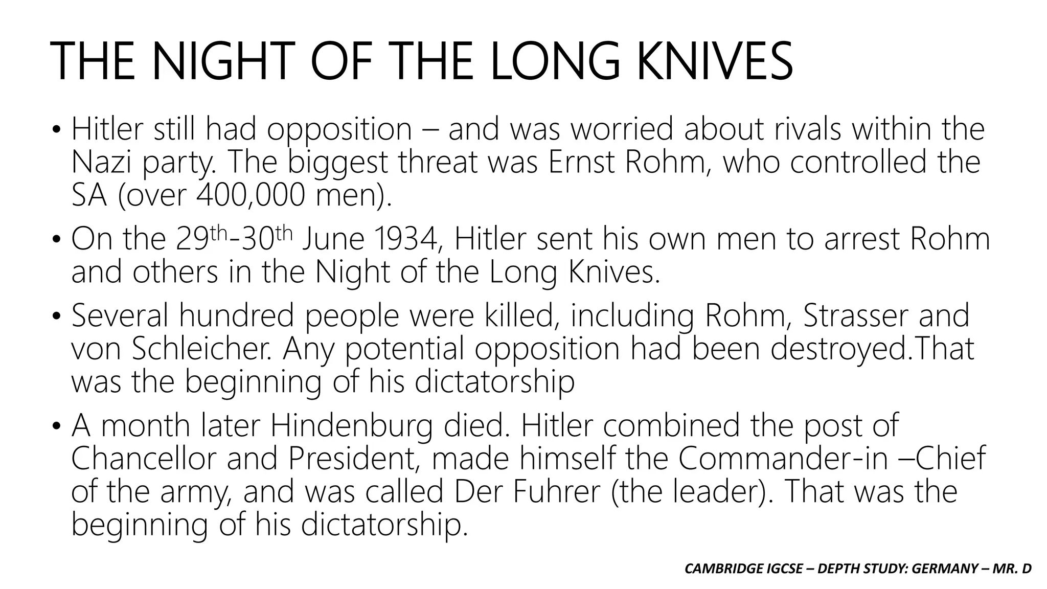 IGCSE REVISION - GERMANY: HITLER COMES TO POWER | PPTX