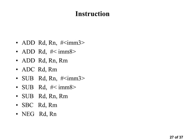 06. thumb instructions | PPT | Operating Systems | Computer Software ...