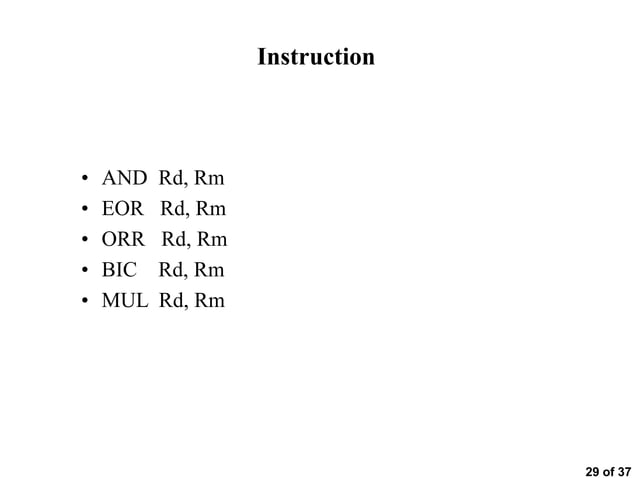 06. thumb instructions | PPT | Operating Systems | Computer Software ...