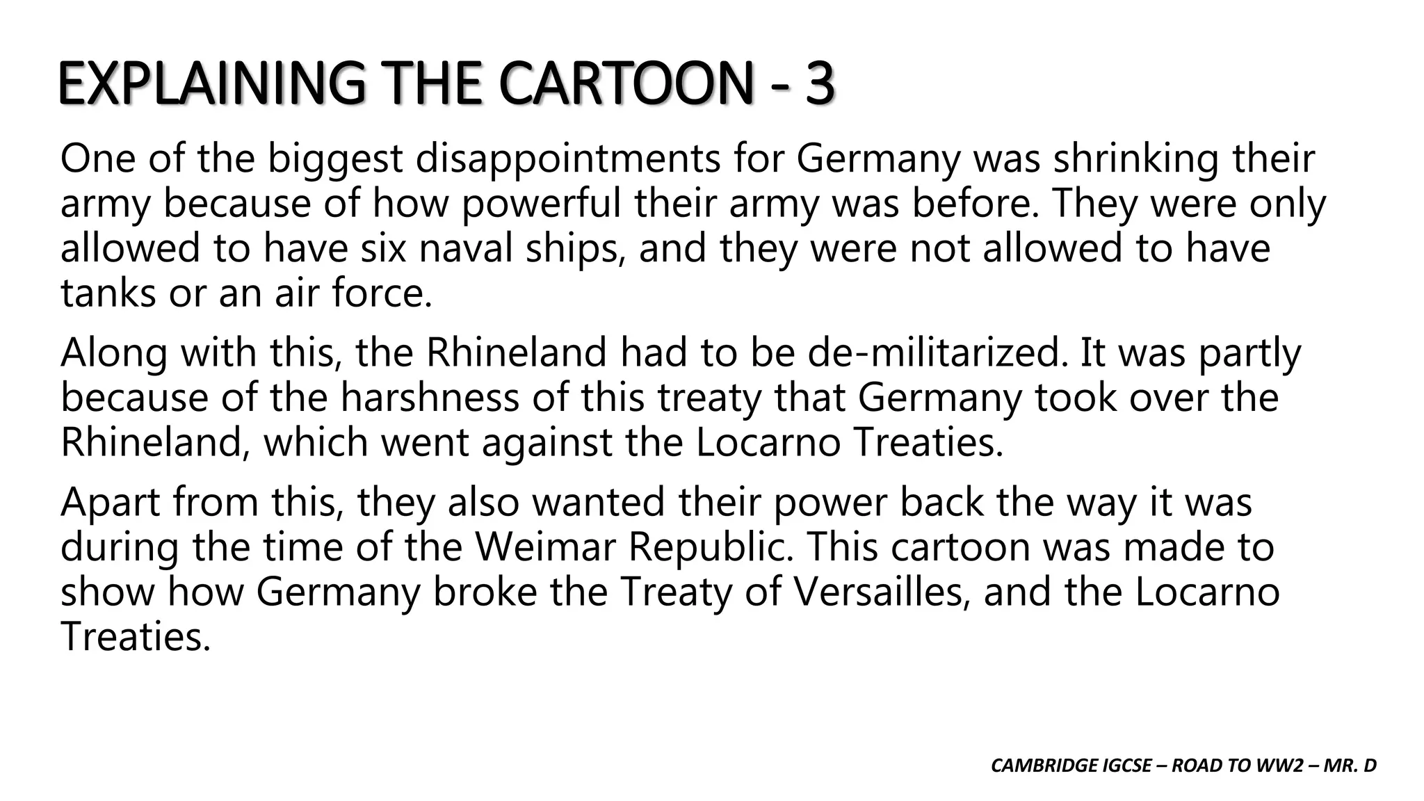 HISTORY IGCSE CONTENT - 20TH CENTURY OPTION - THE ROAD TO WW2 ...