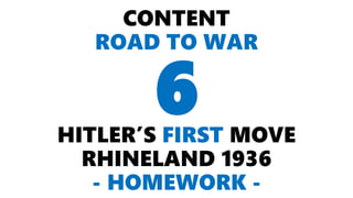 HISTORY IGCSE CONTENT - 20TH CENTURY OPTION - THE ROAD TO WW2 ...