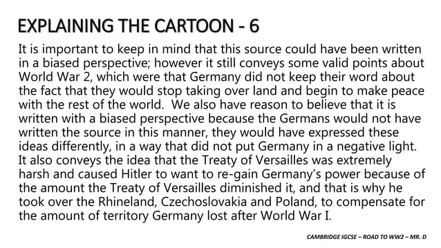 HISTORY IGCSE CONTENT - 20TH CENTURY OPTION - THE ROAD TO WW2 ...