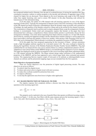 Coding Schemes for Implementation of Fault Tolerant Parrallel Filter | PDF
