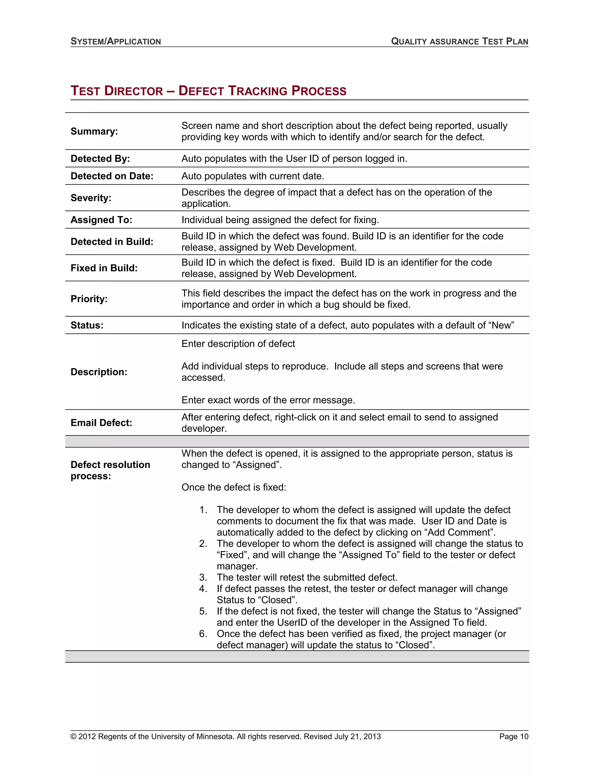 06 template test plan | PDF