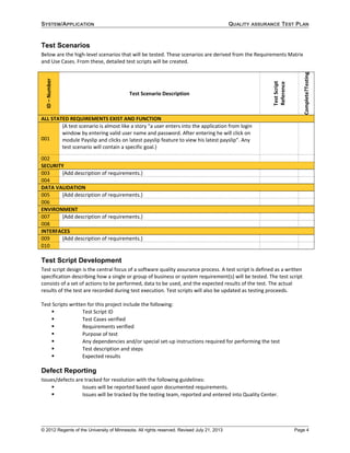 06 template test plan | PDF