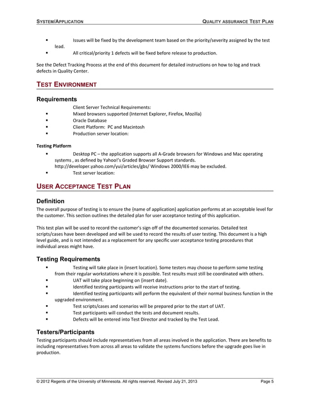 06 template test plan | PDF