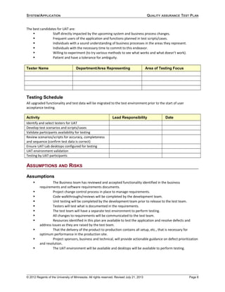 06 template test plan | PDF