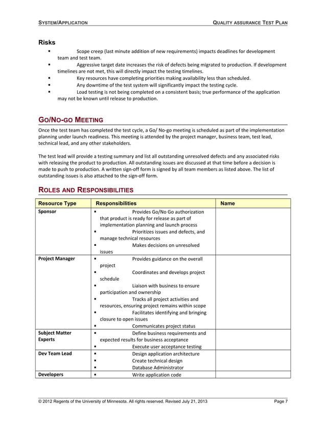 06 template test plan | PDF