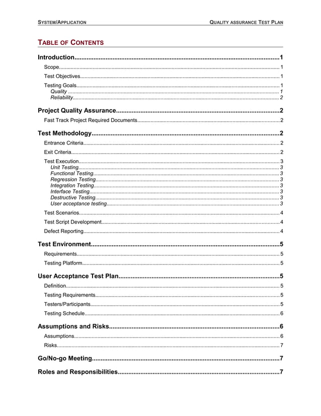 06 template test plan | PDF