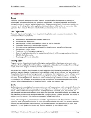 06 template test plan | PDF