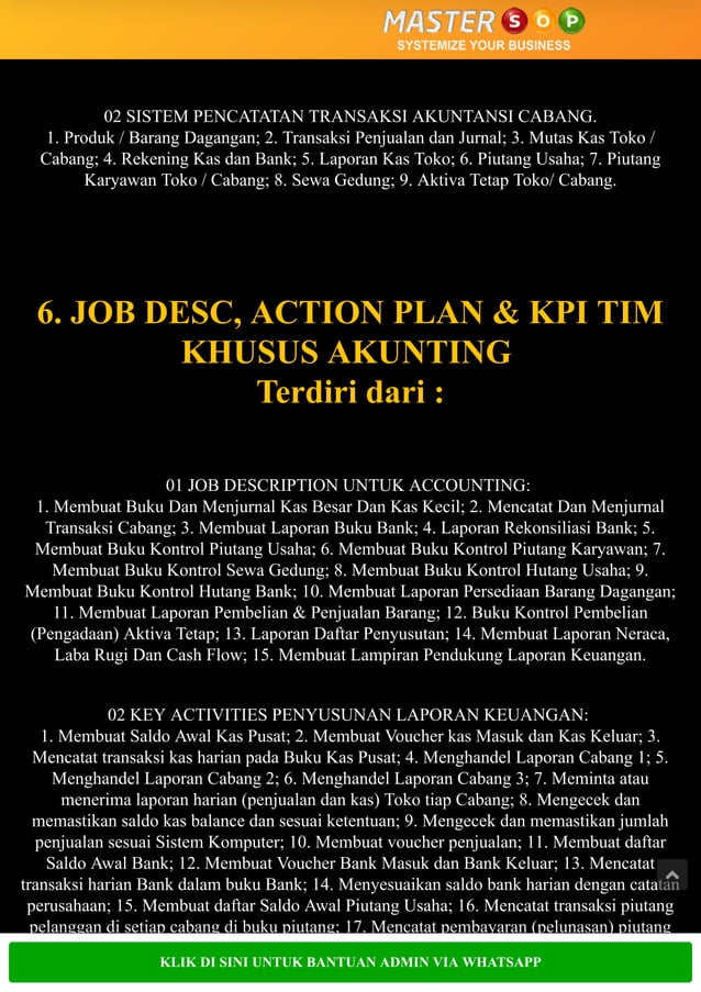 #06. Contoh SOP Keuangan dan Accounting - Master SOP | PDF