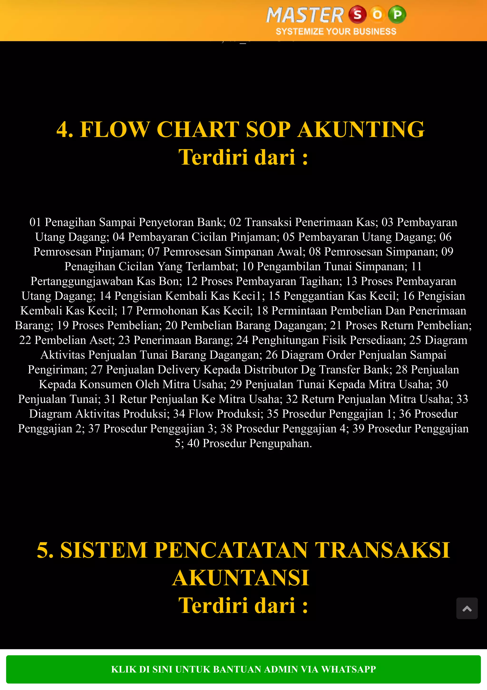 #06. Contoh SOP Keuangan dan Accounting - Master SOP | PDF