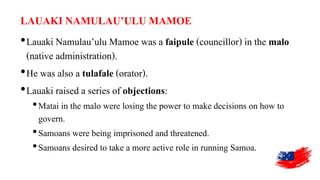 THE SAMOAN MAU MOVEMENT: SAMOAN NATIONALISM - THE MAU A PULE MOVEMENT ...