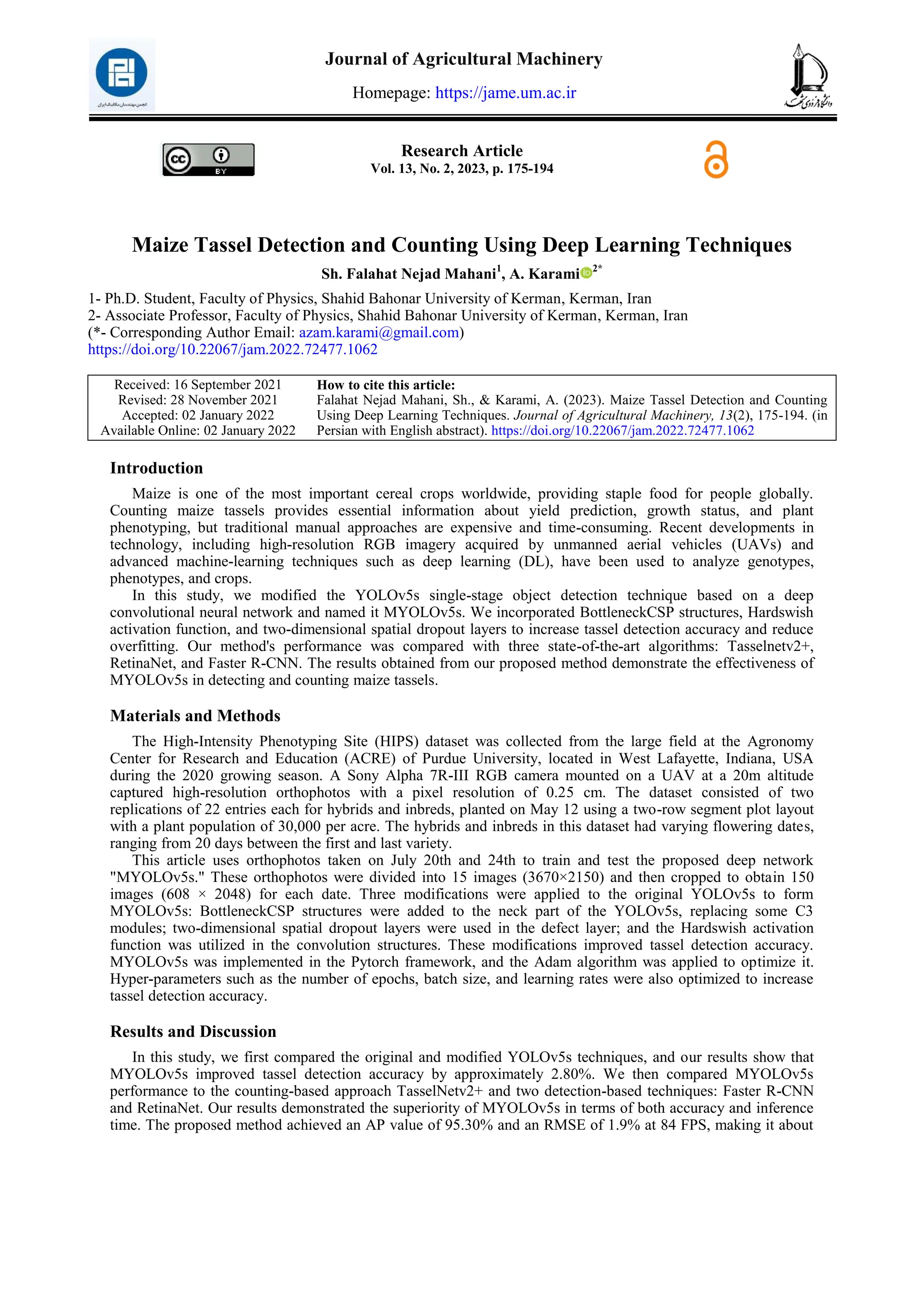 Maize Tassel Detection And Counting Using Deep Learning Techniques Pdf
