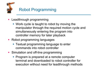 06. industrial robotics | PPT | Programming Languages | Computing
