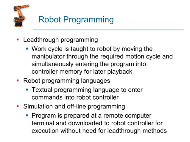 06. industrial robotics | PPT | Programming Languages | Computing