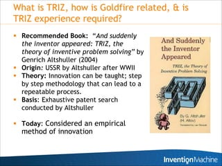 A User's Perspective: Innovating Smarter with Invention Machine ...