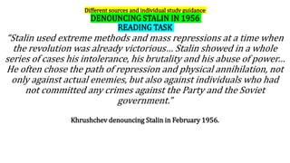 06. SOVIET CONTROL OF EASTERN EUROPE: De-Stalinisation and the Warsaw ...