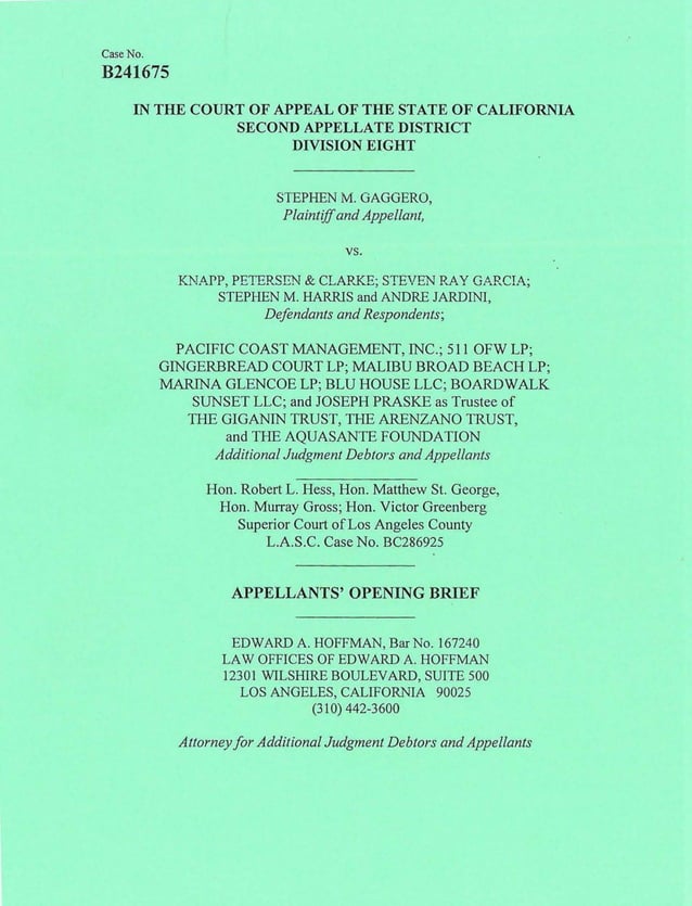 06 24-13 appellants' opening brief | PDF | Legal Services Industry ...