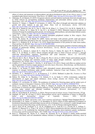 Effects of Some Stress Modulators (Methanol, Nano silicon, and Humic ...