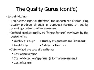 Total quality management by juran trilogy | PPTX