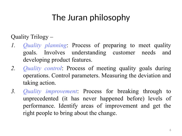 Total quality management by juran trilogy | PPT