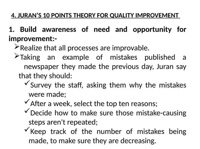 Total quality management by juran trilogy | PPT